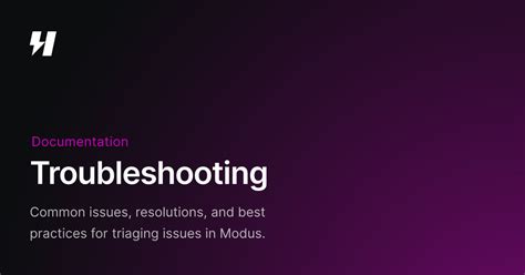 Troubleshooting Modus