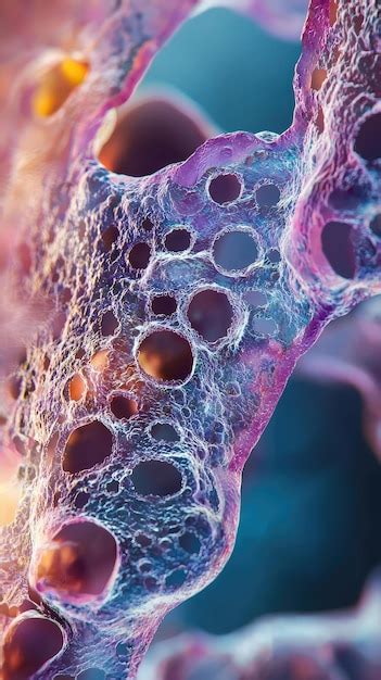 Microscopic View Of Adipose Fat Tissue Showcasing Intricate Structures