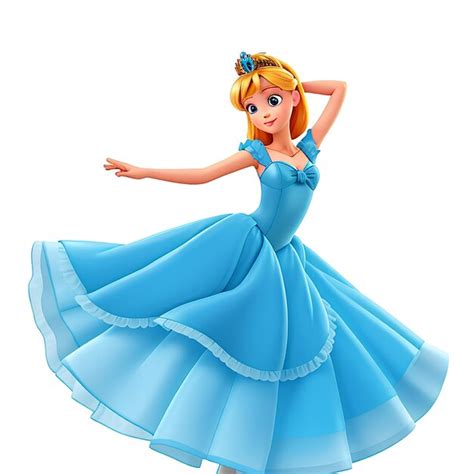 Premium Vector Cute Princess Wearing A Blue Dress Dancing Ballet
