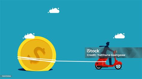 Ilustración De Crisis Financiera Hombre De Negocios Sacando Monedas De