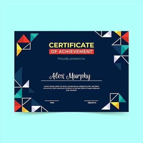 Free Vector Abstract Geometric Certificate Template