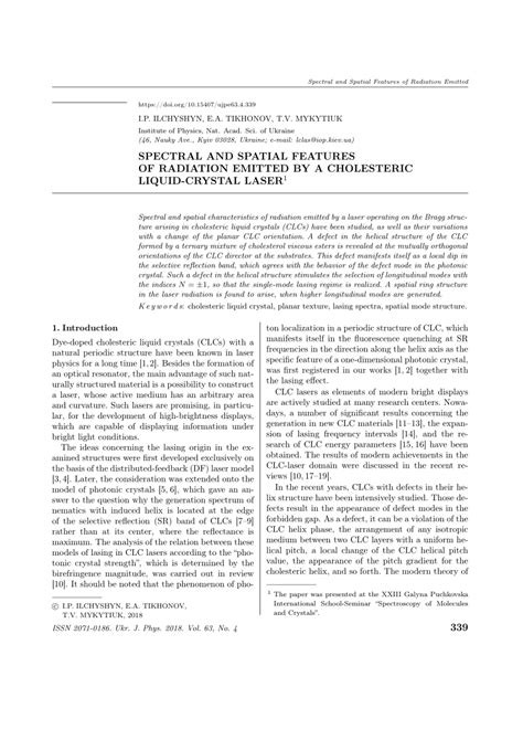 Pdf Spectral And Spatial Features Of Radiation Emitted By A