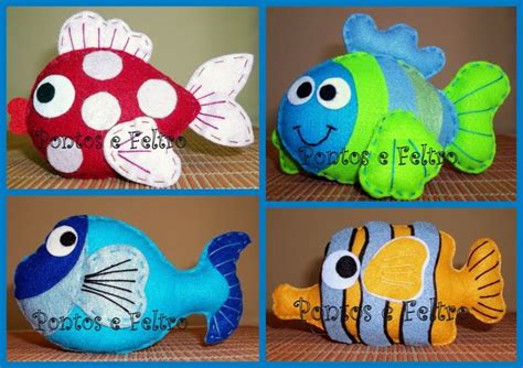 Pontos E Feltro Artesanato FELTRO PEIXES FUNDO DO MAR Wool