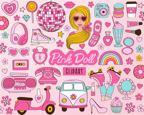 Pink Doll Clipart Pink Doll Svg Png  Eps Retro Svg Retro Pink