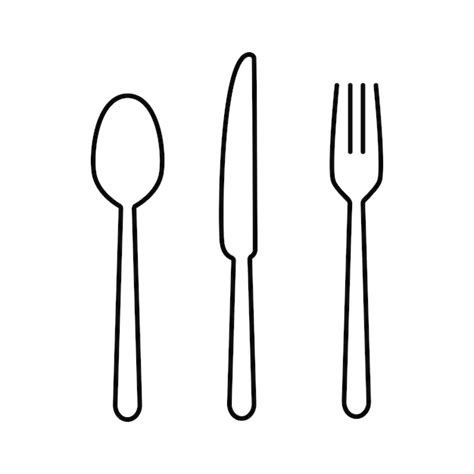 Tenedor Cuchillo Cuchara Vector Icono Vector Premium