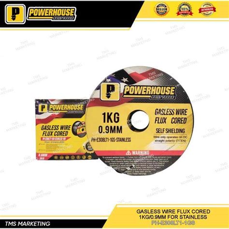 POWERHOUSE 0 9mm Gasless MIG Wire Flux Cored 1KG PH E308LT1 1GS