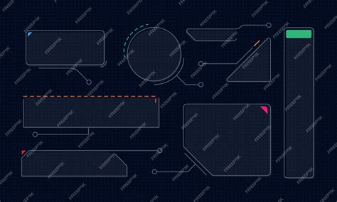 Premium Vector Hud Frames Futuristic Text Box Border Frame Scifi Digital Screen Hologram Panel