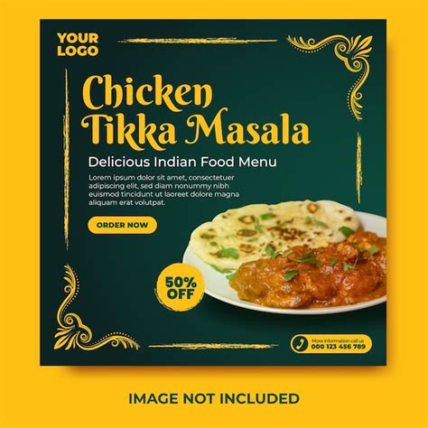 Premium Vector Delicious Indian Food Menu And Chicken Tikka Masala