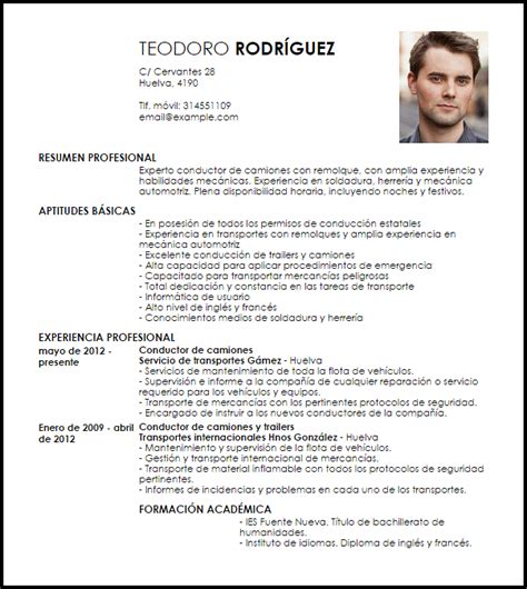 Modelo Curriculum Vitae Conductor De Camiones LiveCareer Modelos De