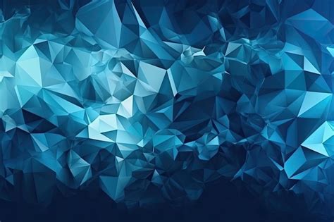 Premium Ai Image Vibrant Blue Abstract Background With Overlapping Triangular Shapes Generative Ai