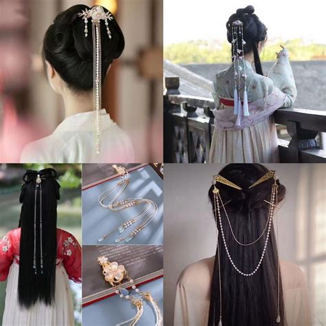 開心購 漢服髮飾 古風後壓髮梳 古代仙氣流蘇珍珠鏈飄帶頭飾 古裝配飾額鏈 蝦皮購物