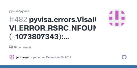 Pyvisaerrorsvisaioerror Vierrorrsrcnfound 1073807343