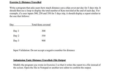 Solved Exercise Distance Travelled Write A Program That Chegg