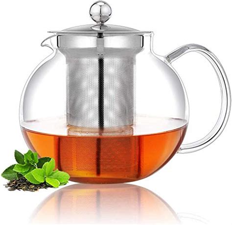 Surewin Glass Teapot Stovetop And Microwave Safe With Removable Stainless