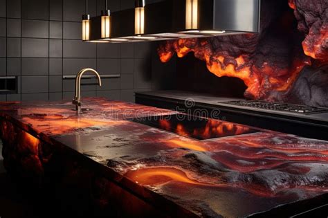 Epoxy Resin Kitchen Countertops Generative Ai Stock Illustration