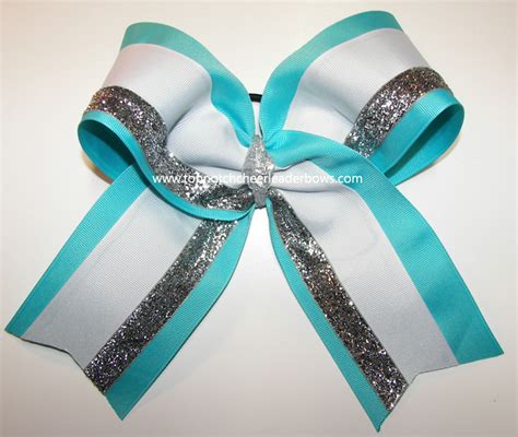 Glittery Turquoise Cheer Bow Sparkly Turquoise Cheer Bow Aqua