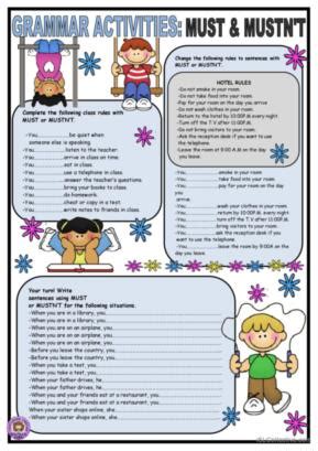 Must Or Have To Obligation English Esl Worksheets Pdf