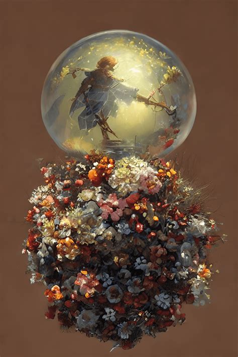Concept Art Glass Ball Decorated With Flowers By James Gurney Greg
