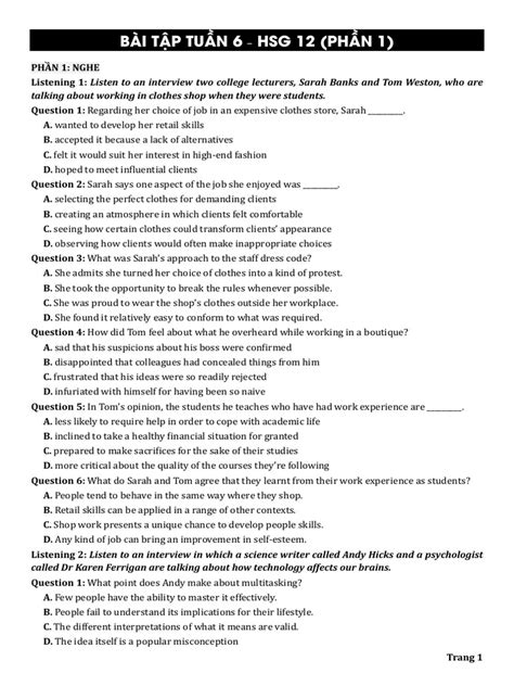 Bài Tập Tuần 6 Part 1 Pdf Experience Feeling
