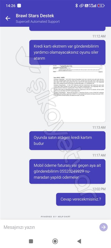 Brawl Stars Destek Hattının Mantıksız Talebi Şikayetvar