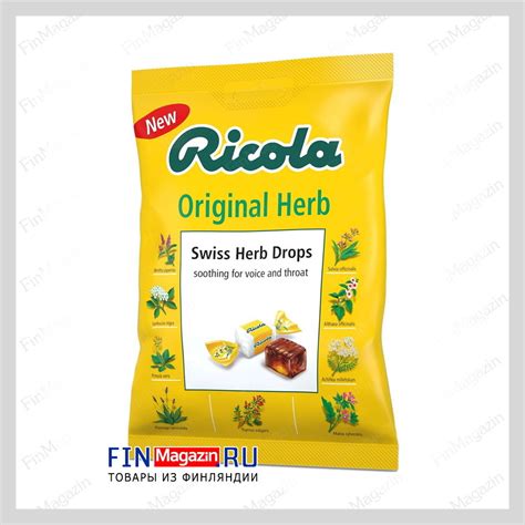 Согревающие леденцы для горла с 13 травами Ricola Original Herb 67 гр ...