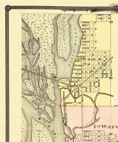 Historic City Map La Crosse Wisconsin Snyder 1878 23 X 2775 V