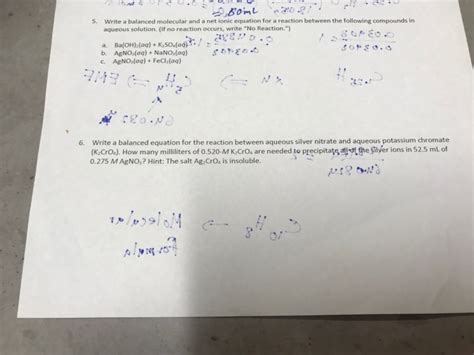 Solved Write a balanced molecular and a net ionic equation | Chegg.com
