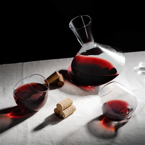 Aequilibrium Tasting Set By Vinasco Hand Blown Glasses And Decanter