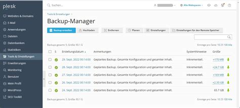 Differenzierte Backups Unter Plesk Sommer Huenxe