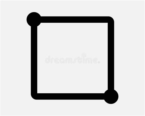 Square Corner Dot Top Left Bottom Right Shape Line Outline Path Draw