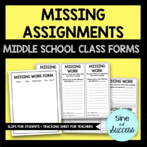 Missing Assignment Slips By Sine Of Success Tpt