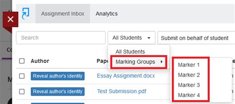 Using Groups To Filter A Turnitin Assignment Inbox Staff Guide