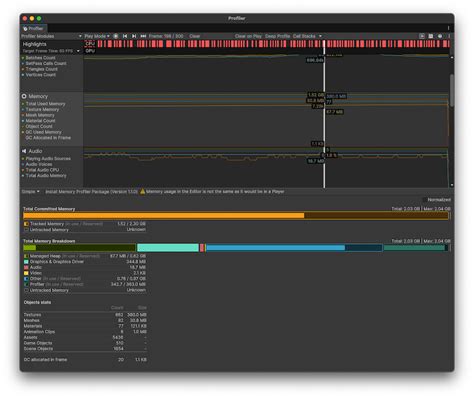 Unity 手册内存分析器模块参考 Unity 游戏引擎
