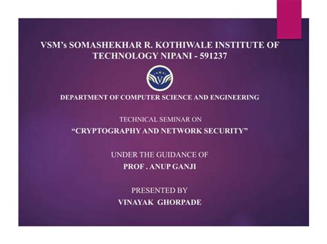 Seminar Cryptography And Network Pptpptx