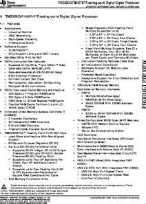 TMS C Datasheet Floating Point Digital Signal Processor The C