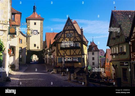 The Plonlein Rothenburg Ob Der Tauber Franconia Bavaria Germany