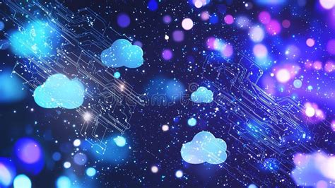 Digital Abstract Representation Of Cloud Computing With Vibrant Colors