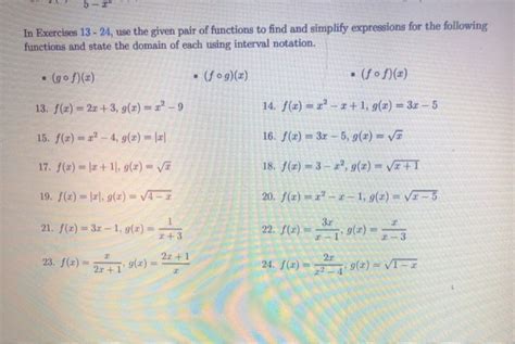 solved in exercises 13 24 use the given pair of functions