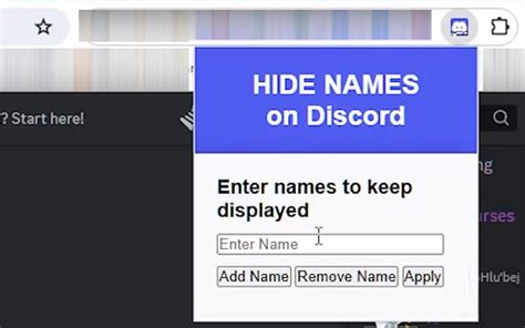 Hide Names on Discord for Browser cho Google Chrome Tiện ích mở rộng Tải về