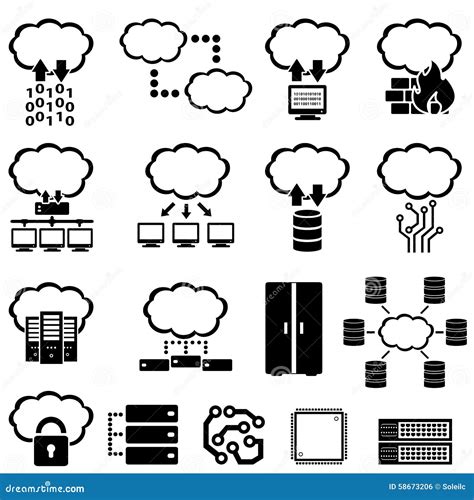 Big Data And Cloud Computing Stock Vector Illustration Of Isolated