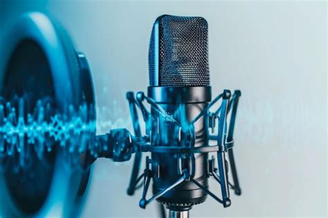premium ai image immersive esports microphone colors of blue amber