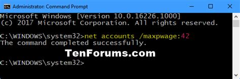 Change Maximum Minimum Password Age For Local Accounts In Windows