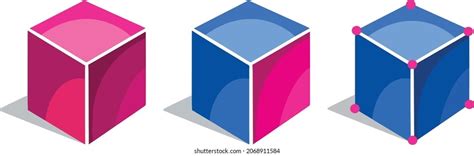 Symbol Icon Vector Cube Volumetric Faces Stock Vector Royalty Free