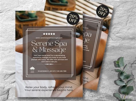 Diy Massage Spa Beauty Flyer Templates Design Editable Printable