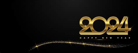 Premium Vector Happy New Year 2024 Vector Sparkle Effect Banner
