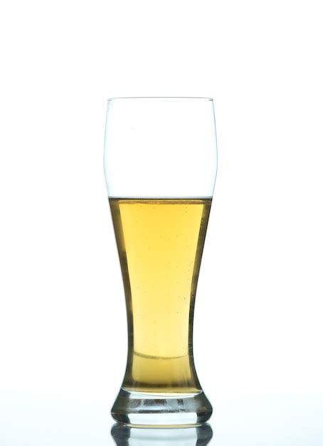 Premium Photo Close Up Of Beer Glass Against White Background
