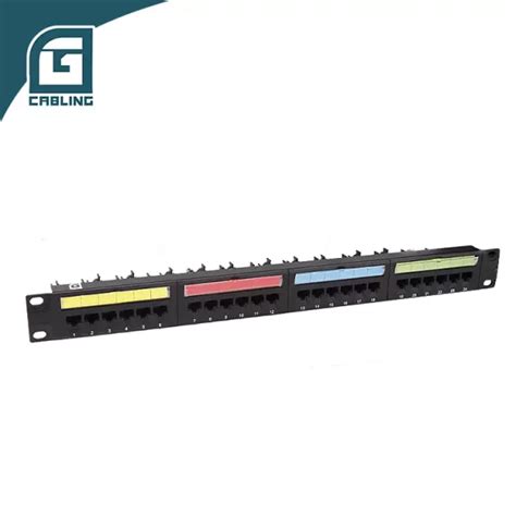 Gcabling UTP Cat6 Cat6A Patch Panel With Foldable Cable Organizer 1U 19 24 Port Ethernet RJ45