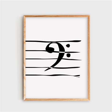 Bass Clef Wall Art C Clef Music Poster Bass Clef Print Music