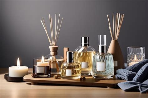 Premium Ai Image A Lineup Of Luxury Home Fragrances And Diffusers On