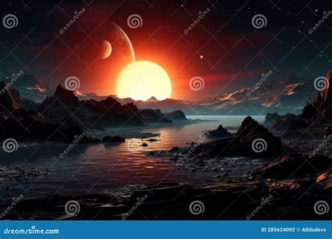 Advanced Telescope Scanning Distant Exoplanets Stock Illustration